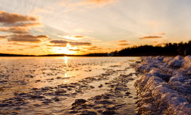 Ice beach stock image. Image of beach, water, sunrise - 48620121
