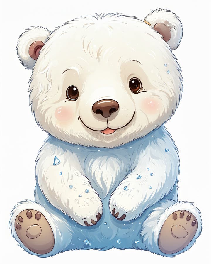 Ice Bear, Polar Bear Smile Cartoon Illustration Stock Illustration ...