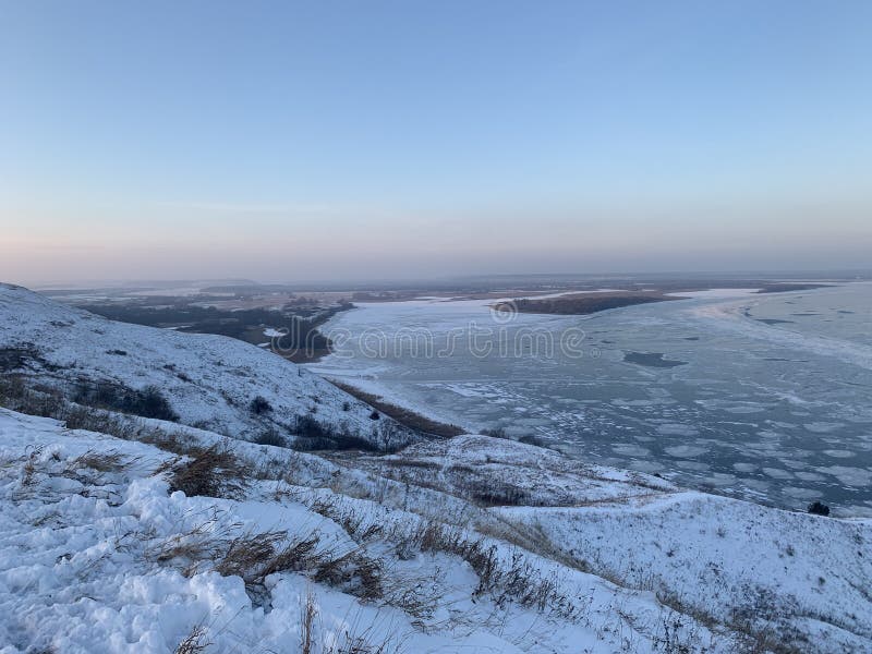 Ice on big lake stock photo. Image of nature, white - 212257018