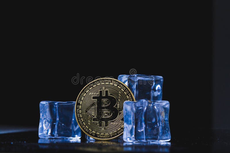Frozen Gold Bitcoin Cryptocurrency Coin Ice Cube Stock Photos - Free ...