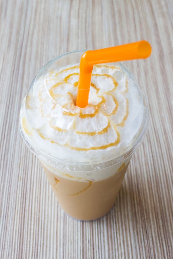 Ice blend caramel coffee stock photo. Image of milk, frappuccino - 43876008