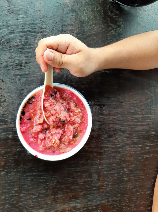 Ice Blended Mixed with Syrup and Beans Stock Photo - Image of cuisine ...