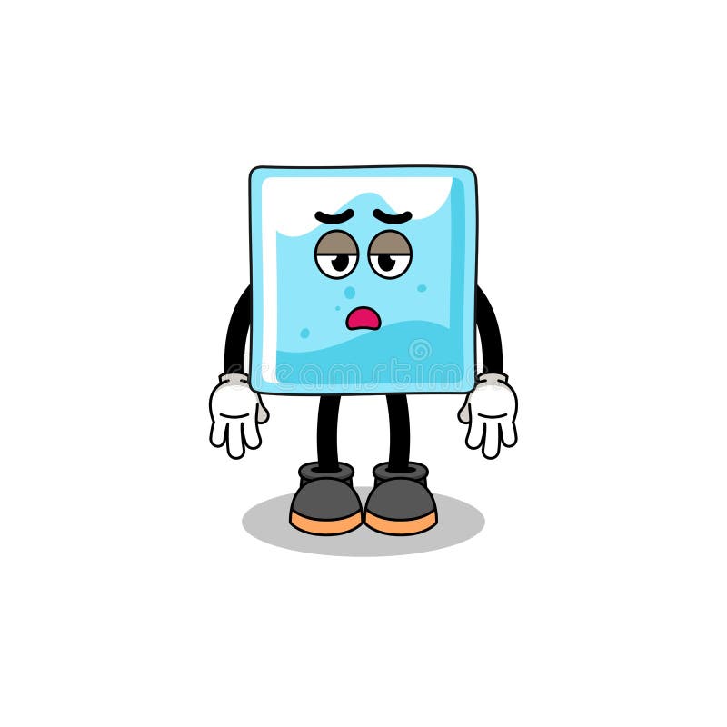 Ice Block Cartoon Illustration with Angry Expression Stock Vector ...