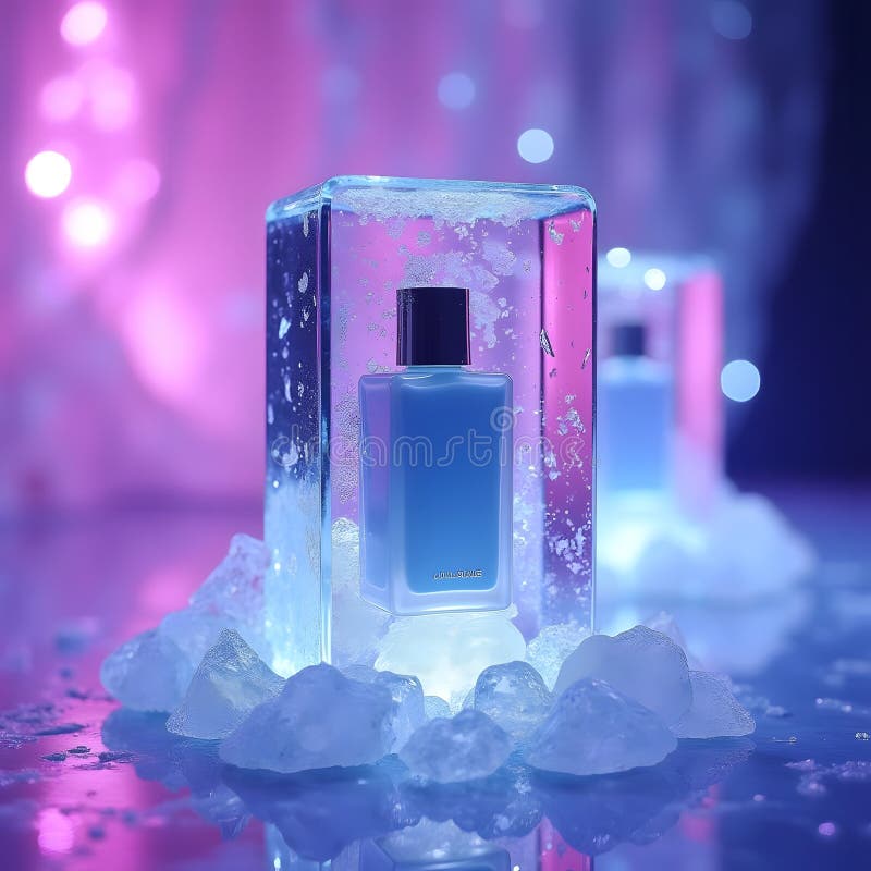 Chilled Elegance: Ice Block Display in Futuristic Studio Setting Stock ...
