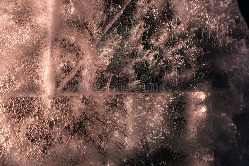 Ice Blocks with Colored Lights. Glowing Ice Stock Photo - Image of ...