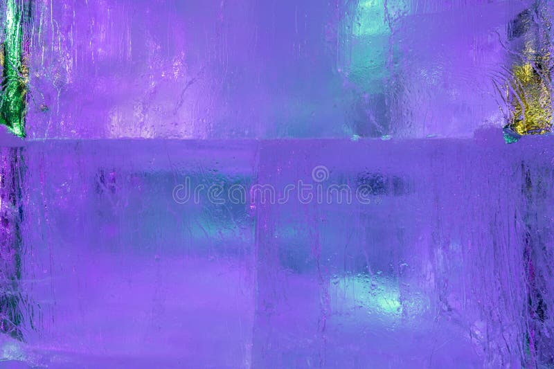 Ice Blocks with Colored Lights. Glowing Ice Stock Image - Image of ...