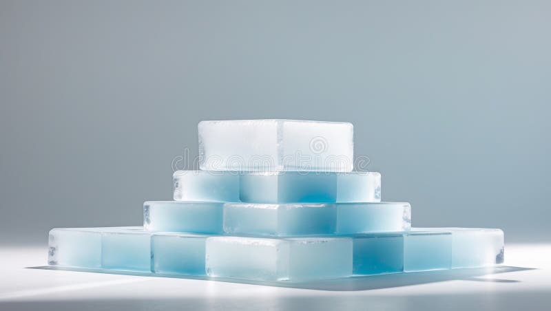 Ice Blocks Display Stage for Product Presentation Stock Image - Image ...