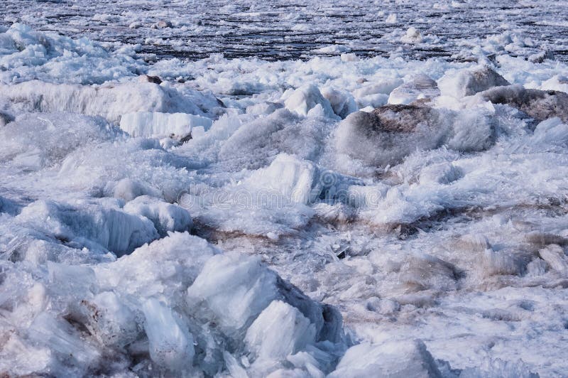 Ice Blocks Melt and Disintegrate into Needles. Stock Image - Image of ...