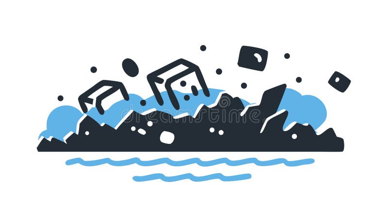 Ice Blocks Melting, Climate Change Icon, Vector Design Generative AI ...