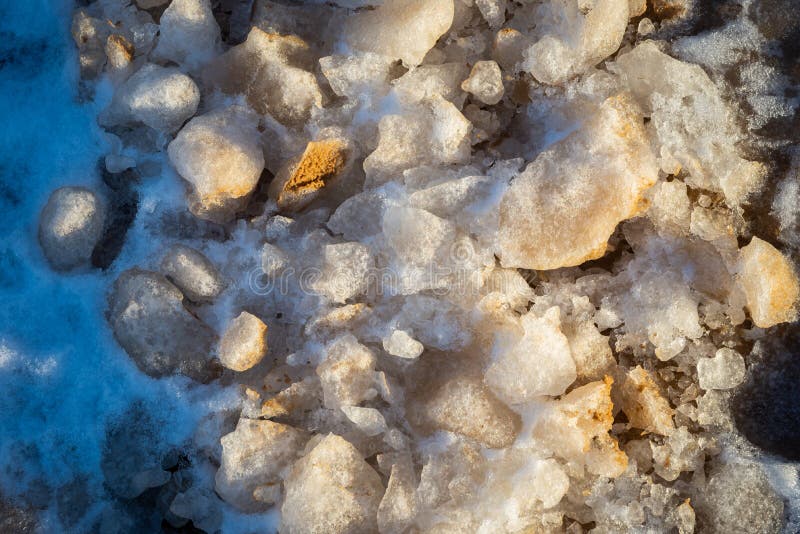 Ice Blocks on the Sea. Cracked Ice Texture. Top View Stock Photo ...