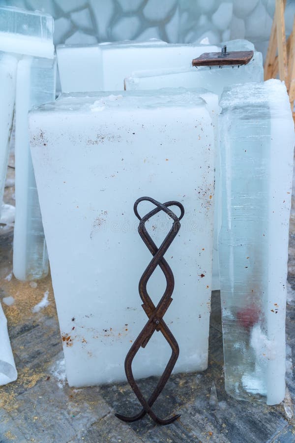 The Ice Blocks Used To Build Ice Slides Stock Image - Image of ...