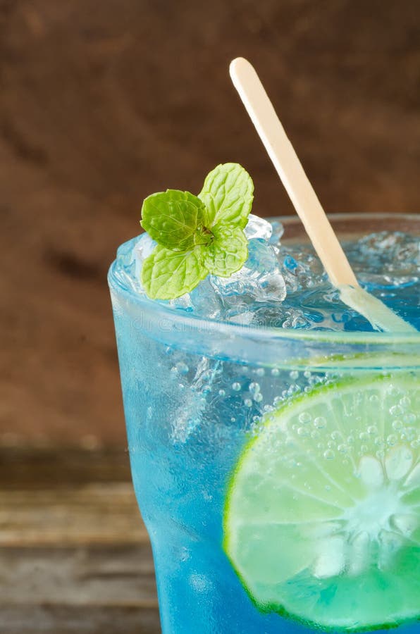 Ice blue drink stock photo. Image of herbal, fruit, hawai - 63507948