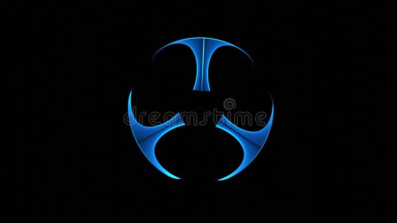Ice Blue Neon Unique Symbol Glowing on Dark Mysterious Background Stock ...