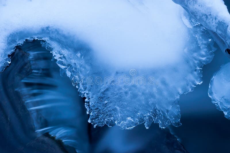 Ice on a blurred stream stock photo. Image of abstraction - 167443572