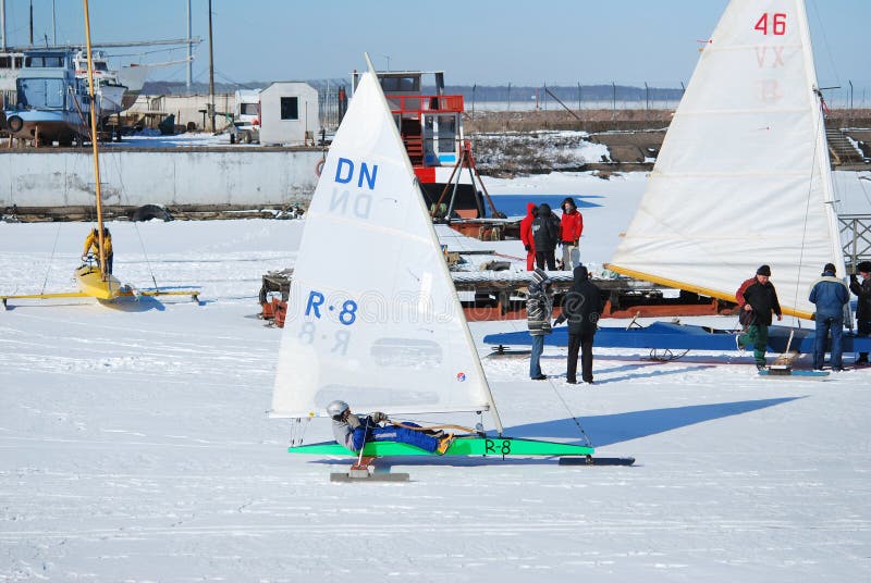 Ice Boat Racing Team editorial photography. Image of skate - 24099952