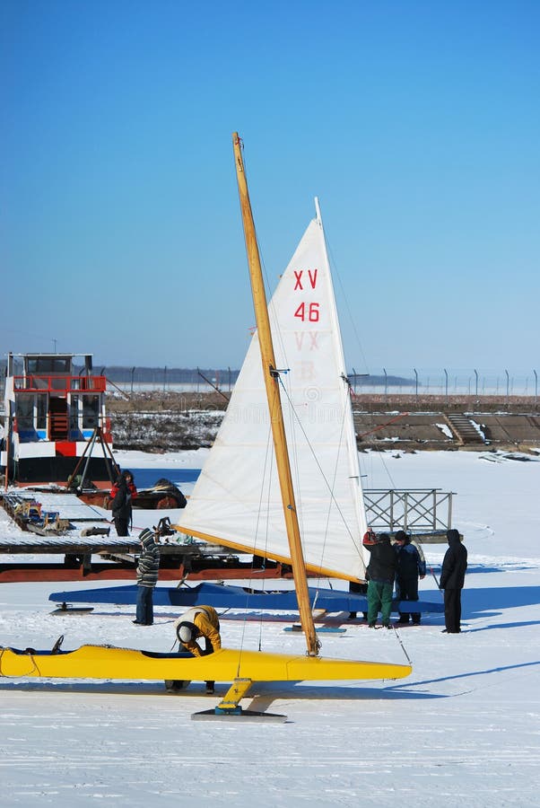 Ice Boat Racing Team editorial stock photo. Image of cold - 24100023