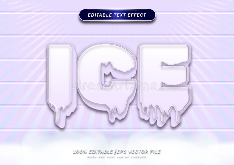 Ice Bold Text Editable Effect. Simple Style Design Stock Vector ...
