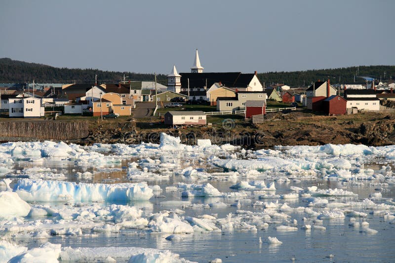 Ice in Bonavista Harbour stock image. Image of icebergs - 9364527