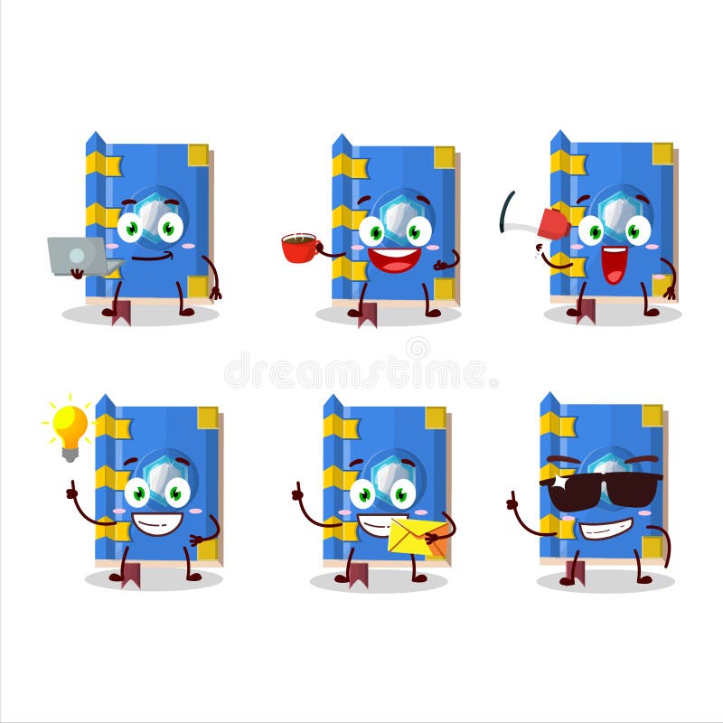 Ice Book of Magic Cartoon Character with Various Types of Business ...