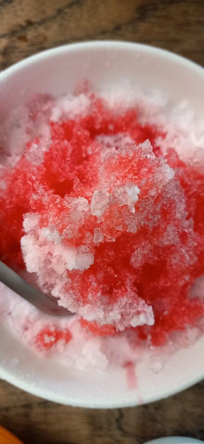 Ice Bowl Dessert with Red Colour Stock Photo - Image of drink, colour ...