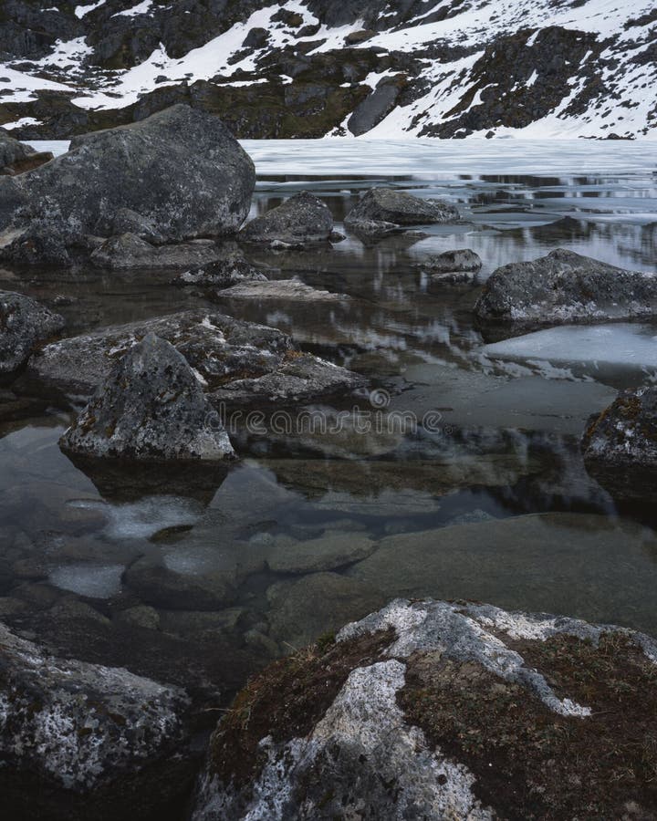 Ice Break Up on Mountain Lake Stock Photo - Image of summer, lake: 5700836