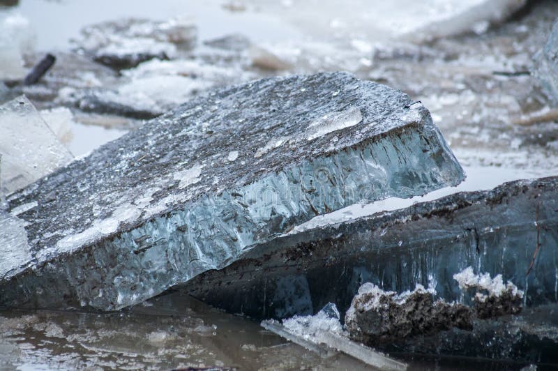 Ice breaking on the lake stock photo. Image of river - 136957884