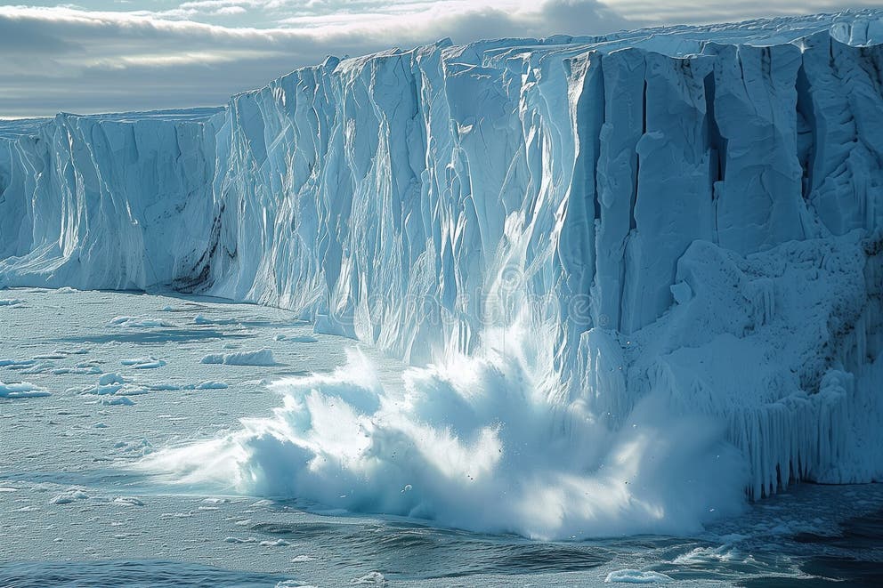 Ice Breaking Off from the Edge of Antarctic Ice Shelf, Aerial View ... Ice Breaking Off from the Edge of Antarctic Ice Shelf, Aerial View ...