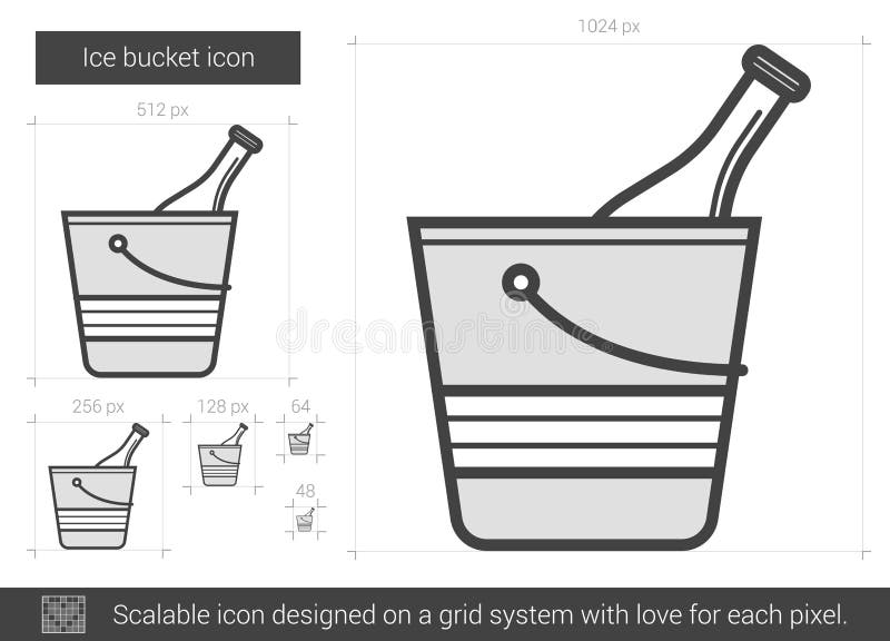 Ice bucket line icon. stock vector. Illustration of graphic - 82563443