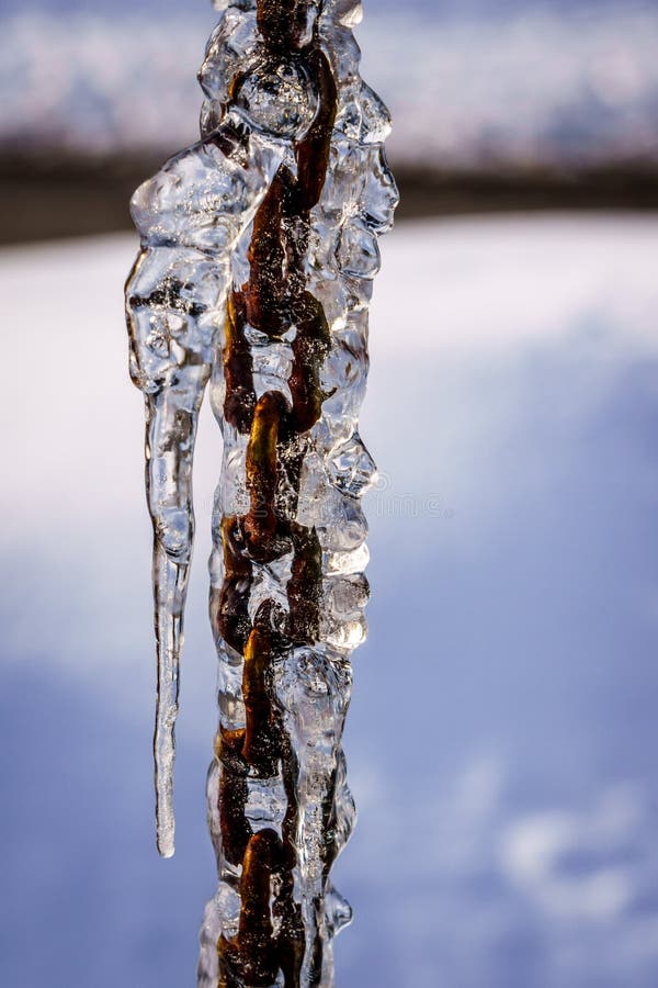 Ice Build Up on a Rusty Chain Stock Image - Image of rusty, icicle ...