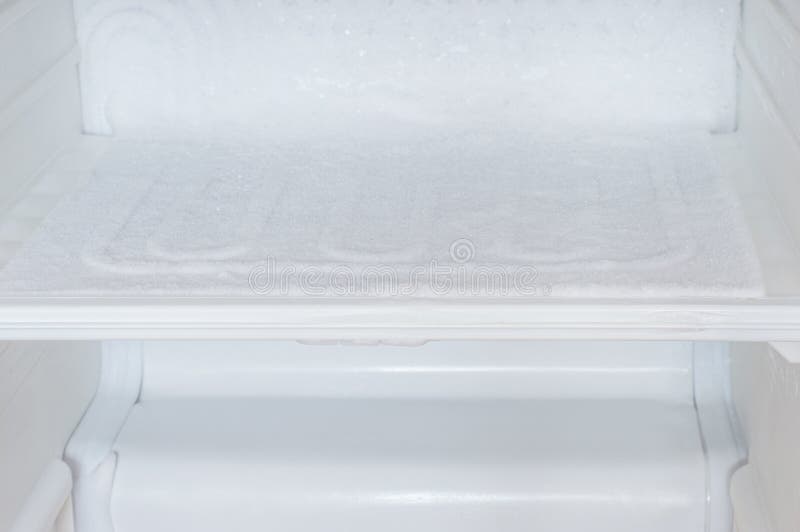 Ice Buildup Inside of a Refrigerator. Stock Photo - Image of cold, snow ...