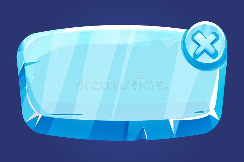 Ice Button, Frozen Frame, Level Menu in Cartoon Style Isolated on White ...