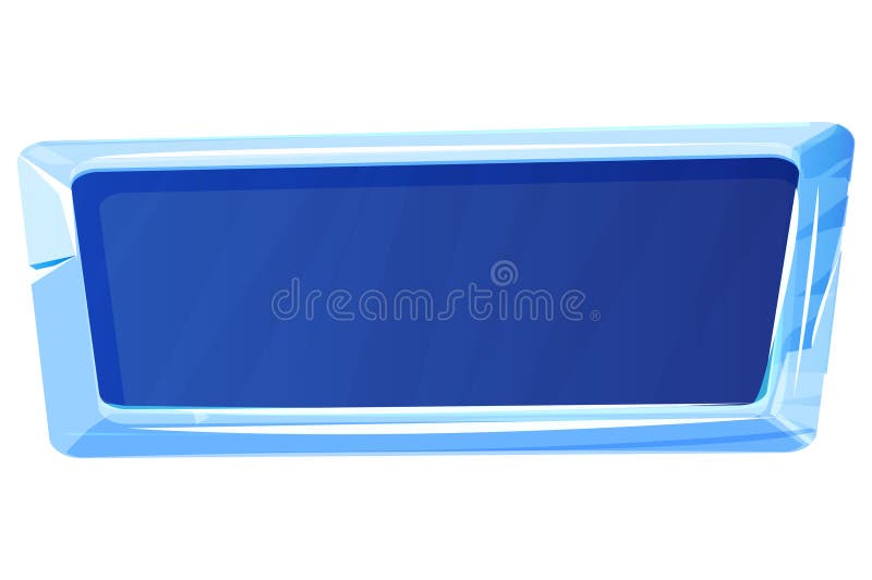 Ice Button, Frozen Frame, Level Menu in Cartoon Style Isolated on White ...