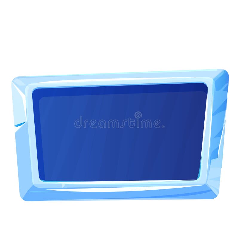 Ice Button, Frozen Frame, Level Menu in Cartoon Style Isolated on White ...