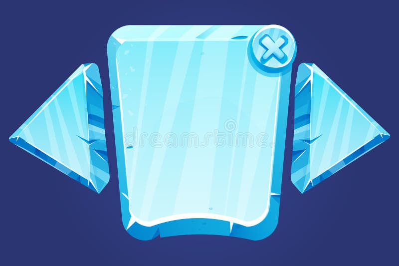 Ice Button, Frozen Frame, Level Menu in Cartoon Style Isolated on White ...