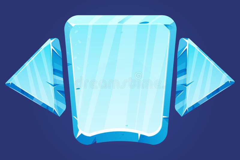 Ice Button, Frozen Frame, Level Menu Isolated on White Background ...