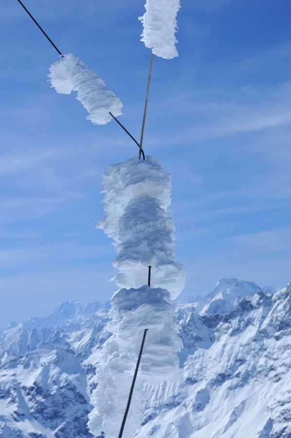 Mountain cable car stock image. Image of switzerland - 13563729