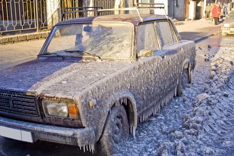 Ice Car stock image. Image of curb, fault, street, funny - 4053193