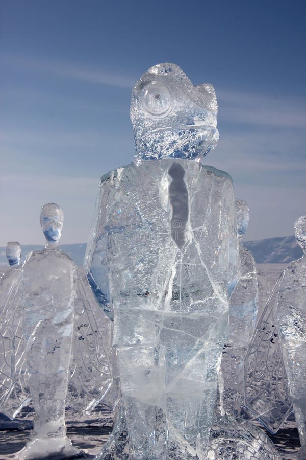 Ice Carving with a Chisel. Ice Sculptures Editorial Photography - Image ...