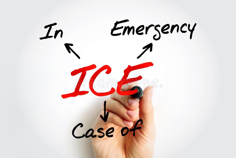 ICE - in Case of Emergency, Acronym Health Concept on Blackboard Stock ...