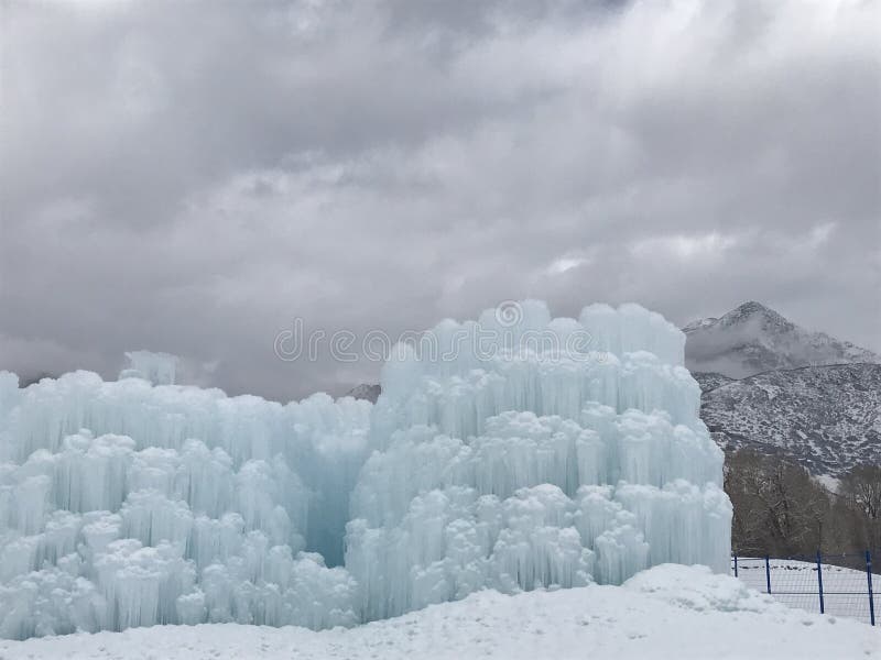 Ice castle stock image. Image of midway, formation, winter - 106819085