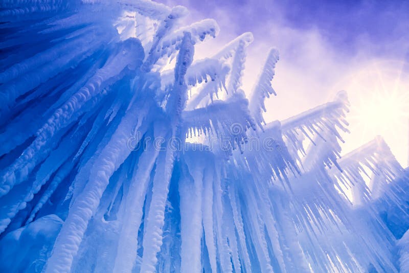 Ice Castles Icicles and Ice Formations Stock Photo - Image of outdoor ...