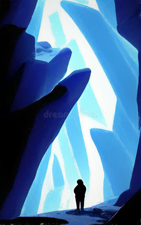 Ice Cave - Abstract Digital Art Stock Illustration - Illustration of ...
