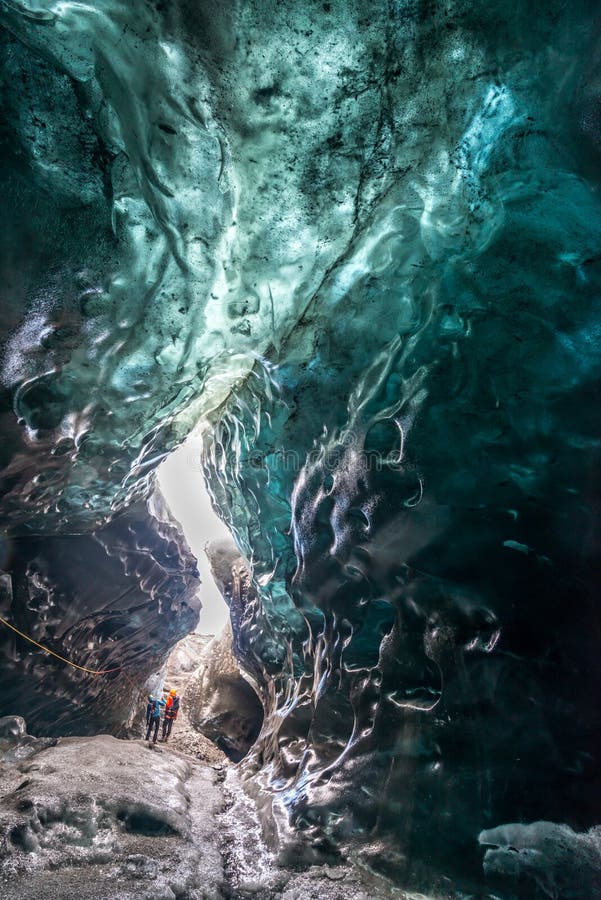 Ice Cave Beneath Glacier in Iceland Stock Photo - Image of fantastic ...