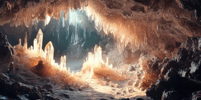 Ice Cave Formations stock image. Image of winter, cave - 376878789
