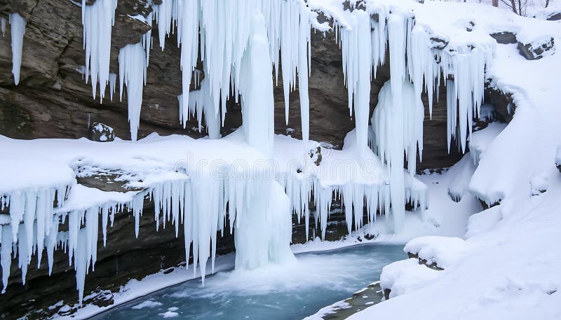 Ice Cave Interior Blue Ice Glacier and Frozen Landscape Scenery ...