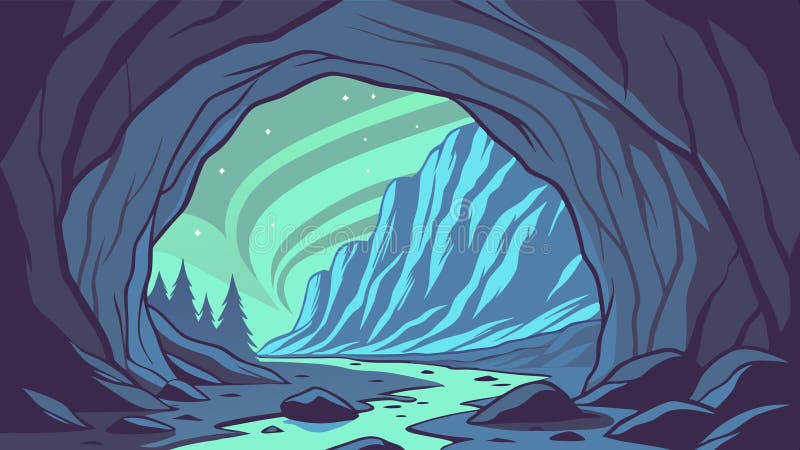 Ice Cave Interior, Glacier Cavern and Frozen Nature Wonder Vector ...