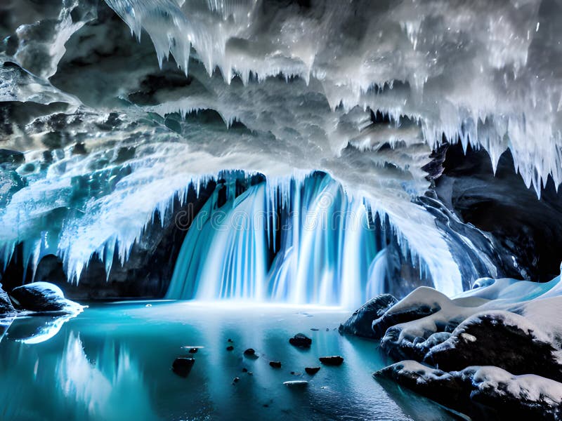 Ice Cave, Lake Baikal, Winter Landscape, Ai Generated Stock ...