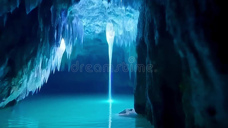 Ice Cave Waterfall stock video. Video of magical, cavern - 383110971