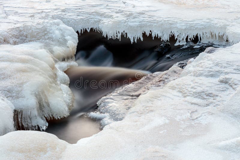 Ice cave stock image. Image of reflection, dark, flowing - 68301795