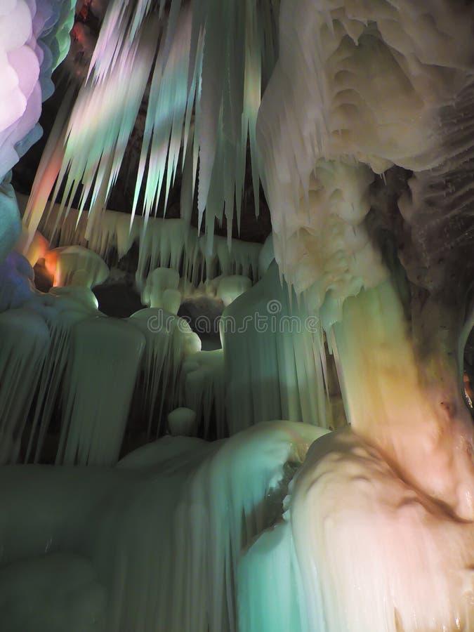 Ice Caves stock image. Image of frozen, green, formation - 64407351